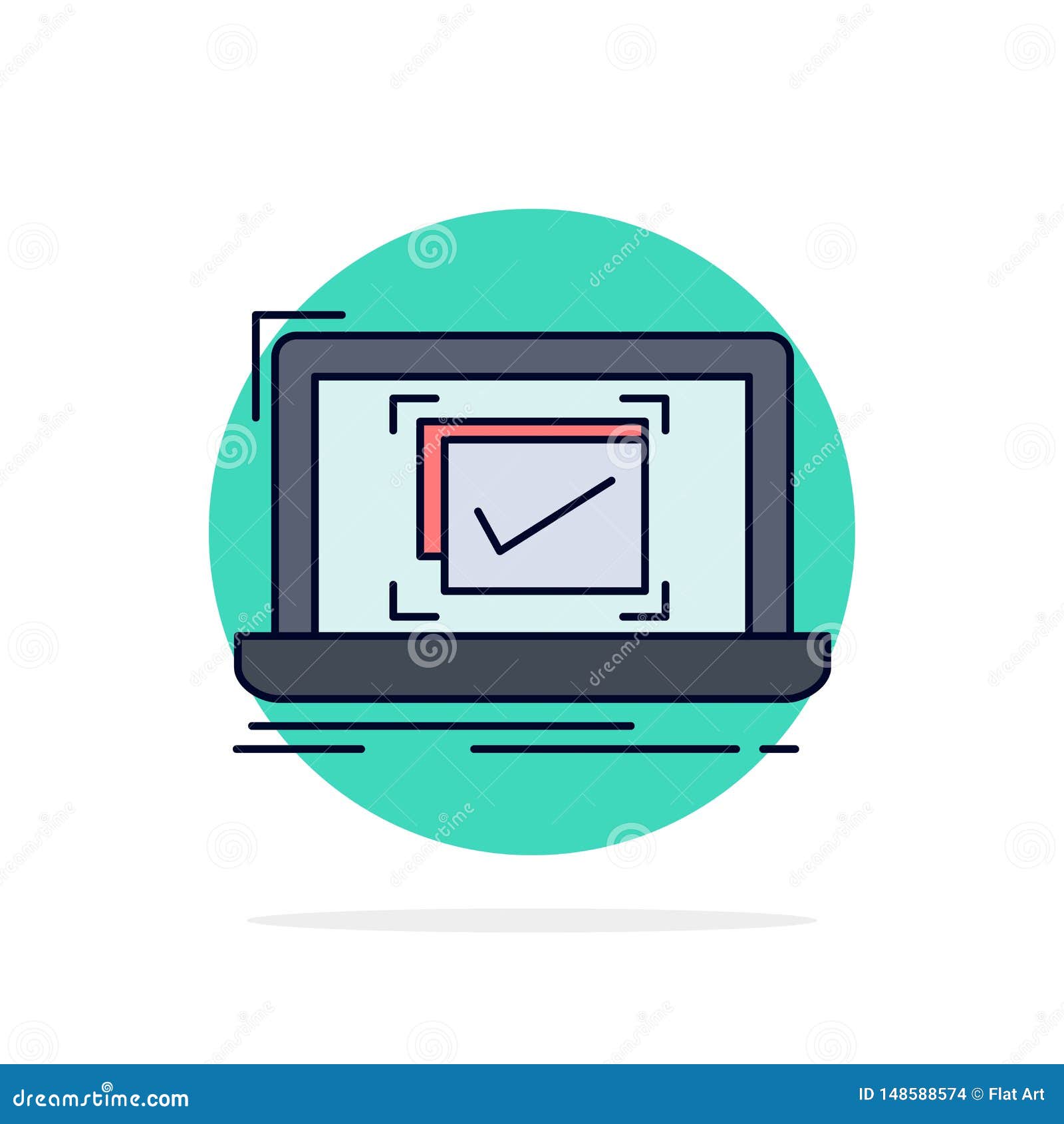 System, Monitoring, Checklist, Good, OK Flat Color Icon Vector Stock ...