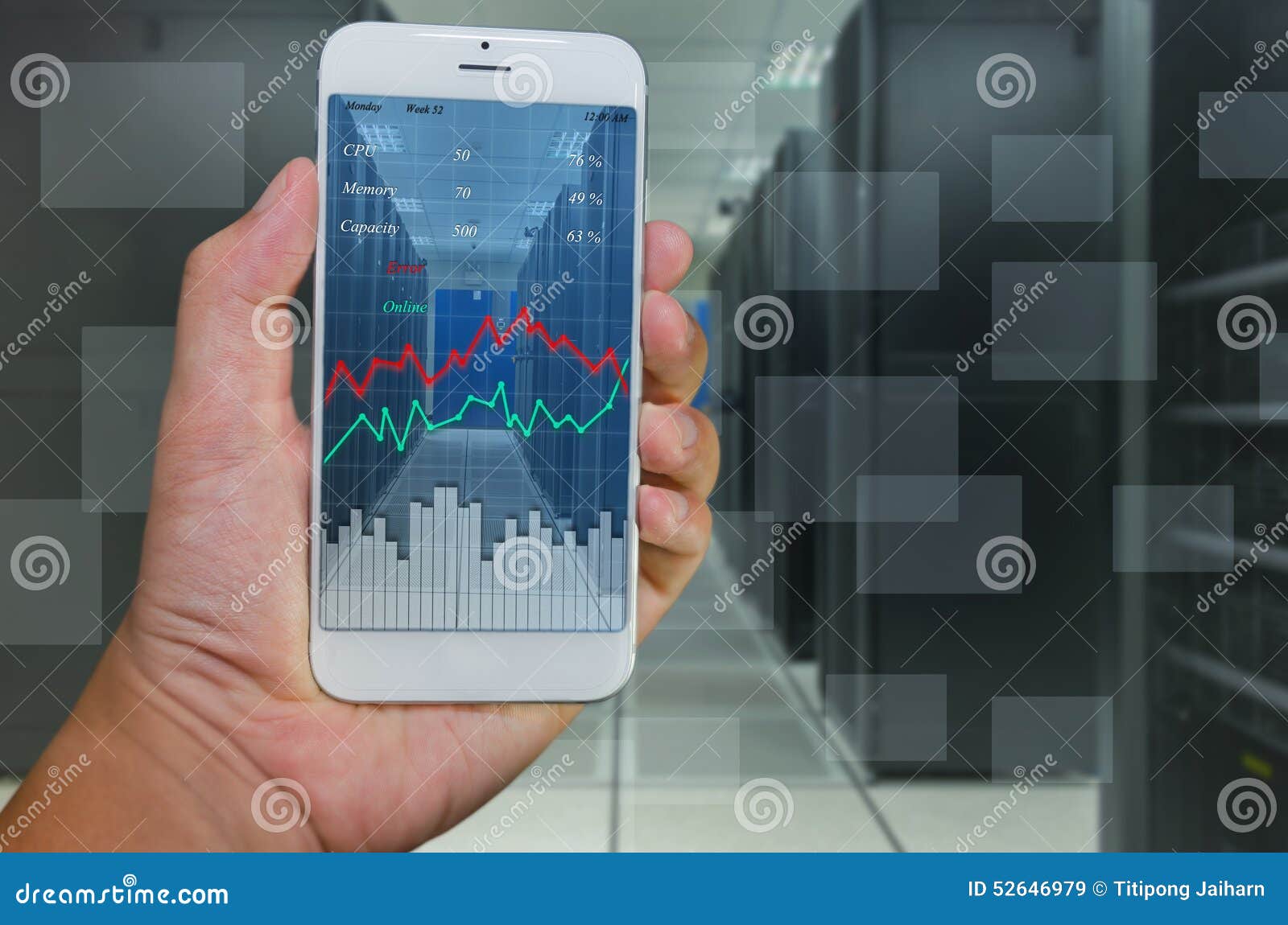 System Monitoring by Smart Phone Stock Image - Image of innovation ...