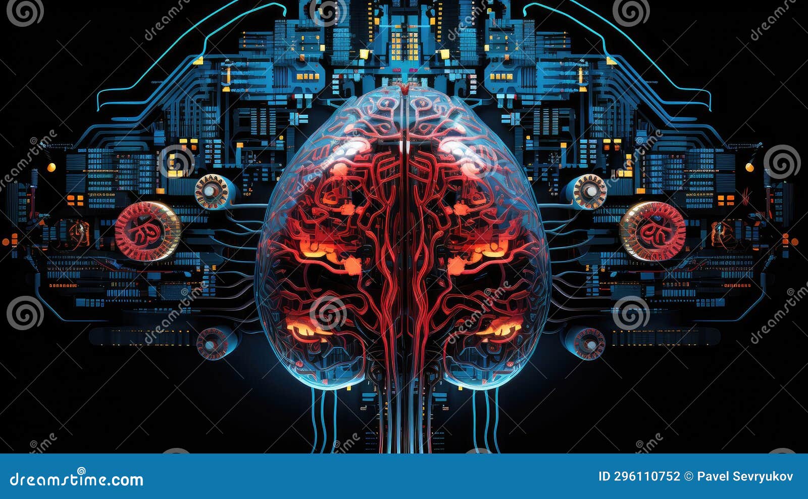 System Neuroprocessor Human Brain Stock Photo - Image of neuroprocessor ...