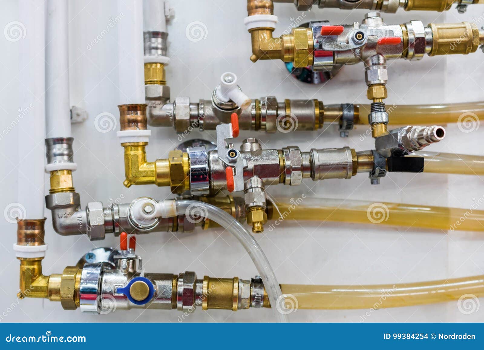 System of Plastic Pipelines and Regulators. Stock Photo - Image of ...