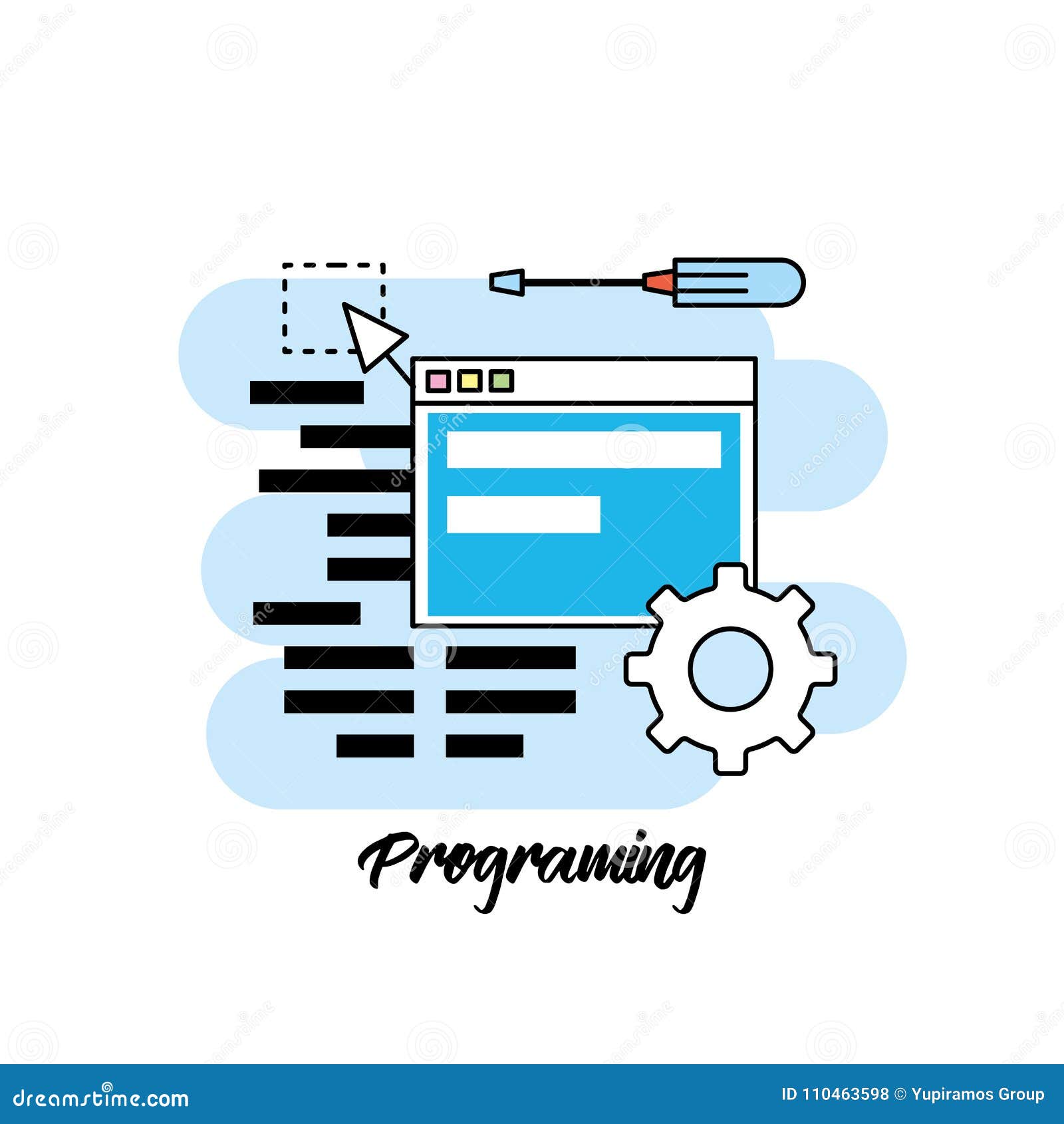 System Programming Technology with Website Code Stock Vector ...