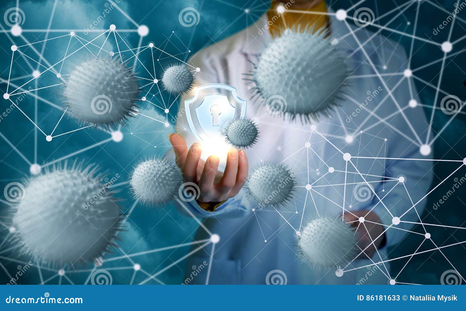 System Protection from Viruses and Attacks. Stock Image - Image of ...