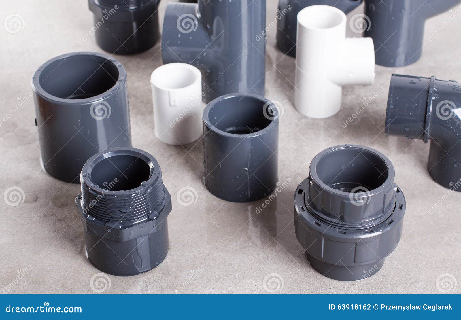 System PVC-U fittings stock photo. Image of adapter, link - 63918162