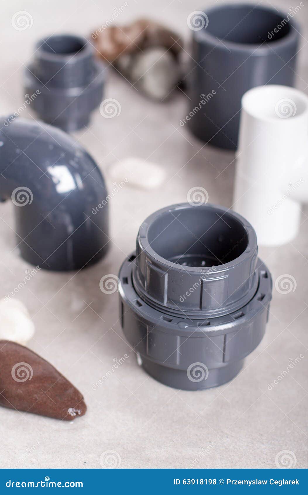 System PVC-U fittings stock photo. Image of installation - 63918198