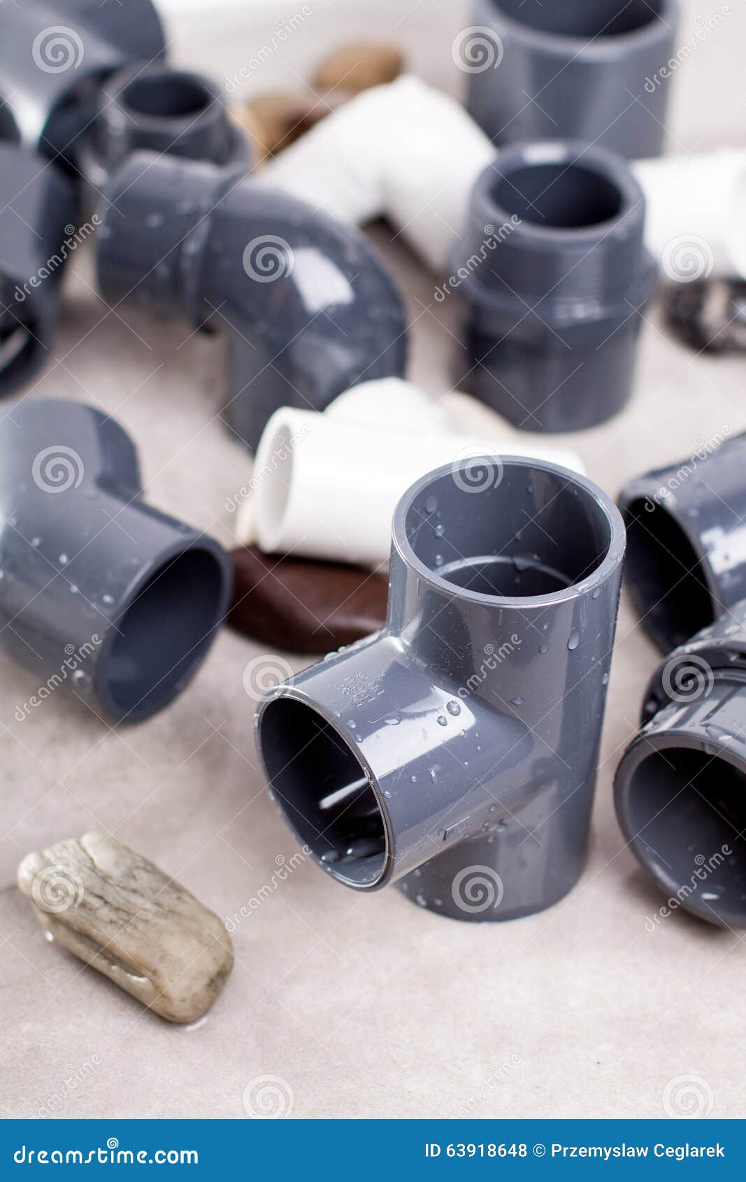 System PVC-U fittings stock photo. Image of gluing, bath - 63918648
