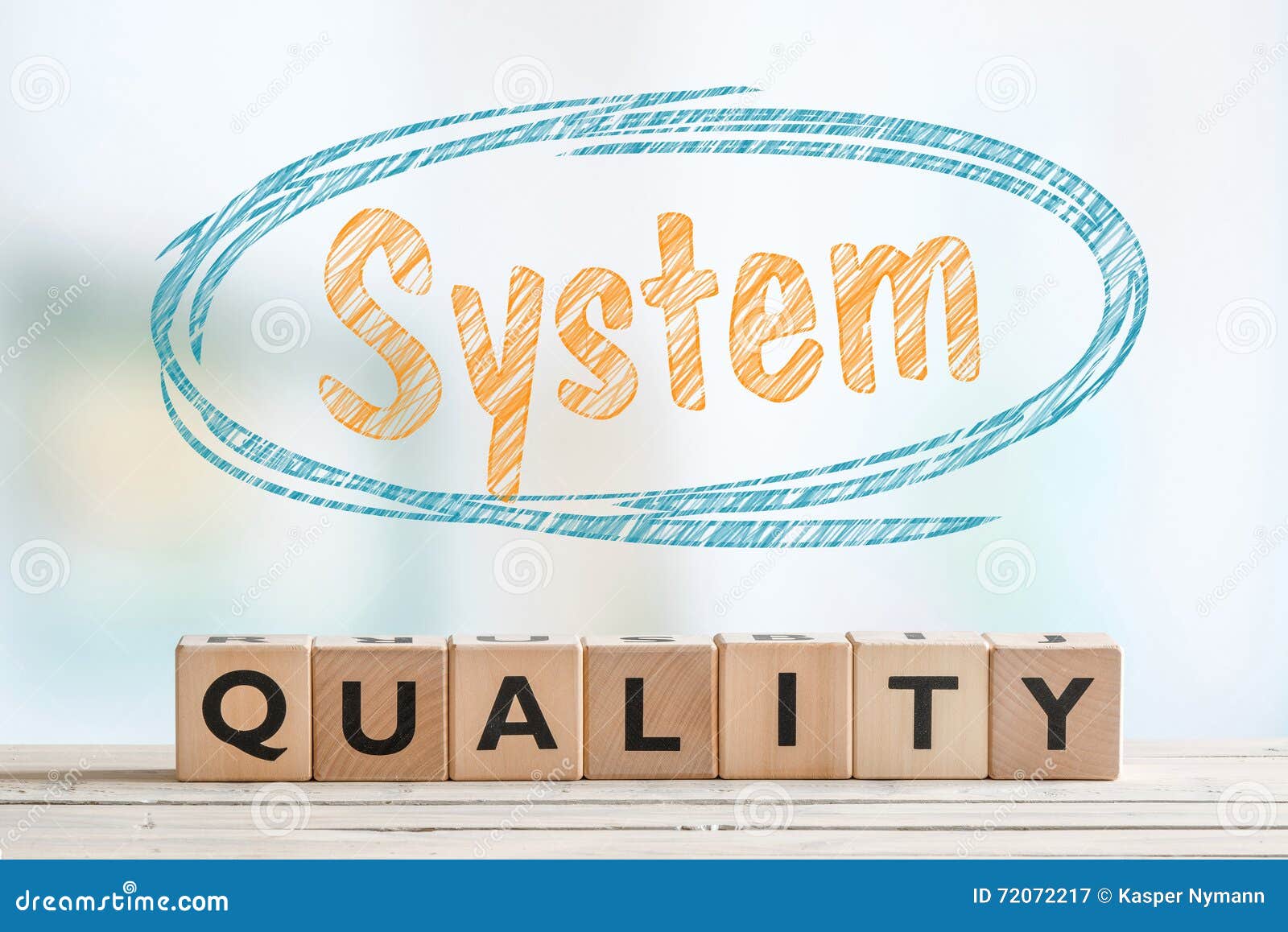 System Quality Sign on a Table Stock Image - Image of management ...
