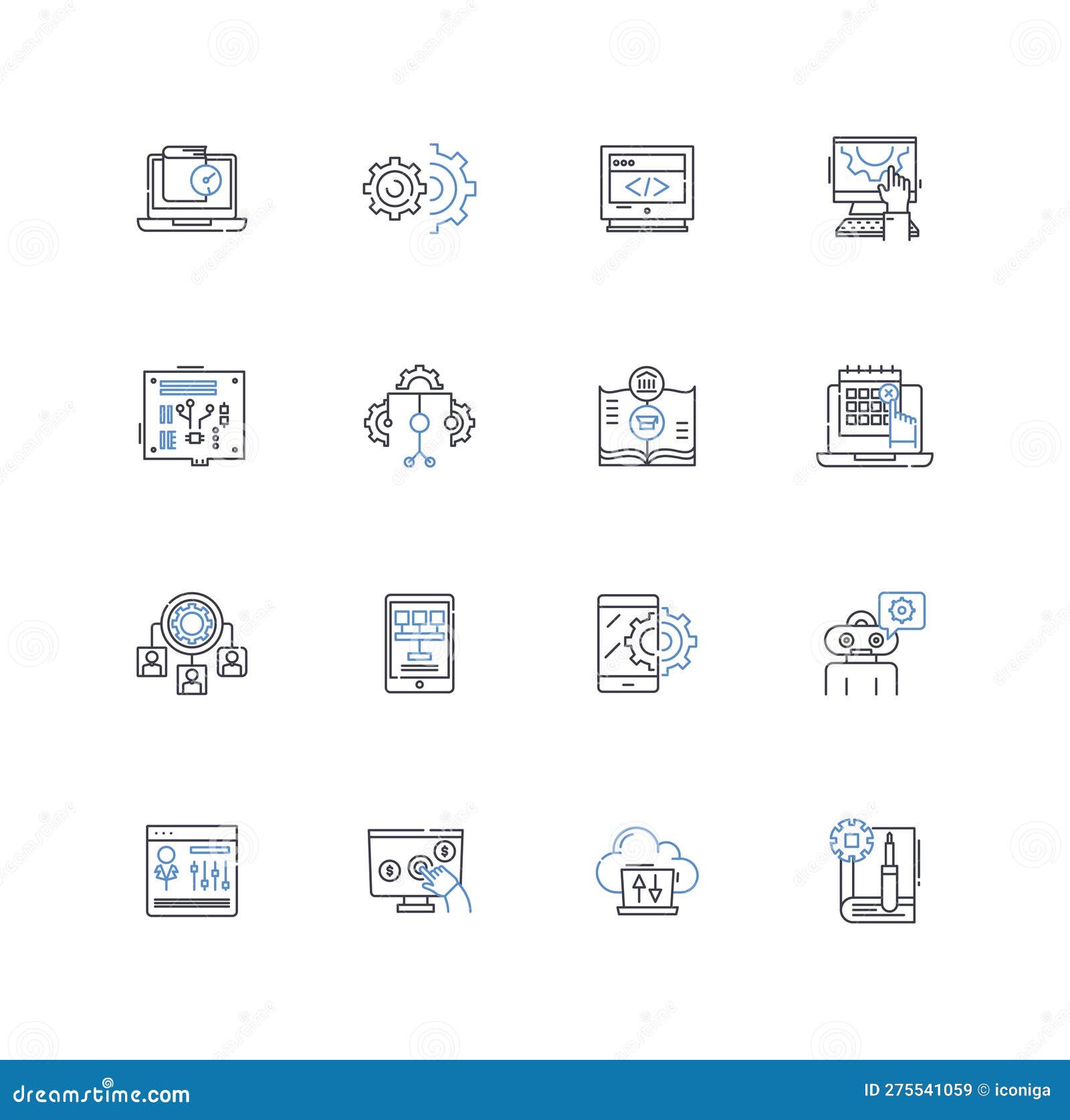 System Security Line Icons Collection Encryption Firewall