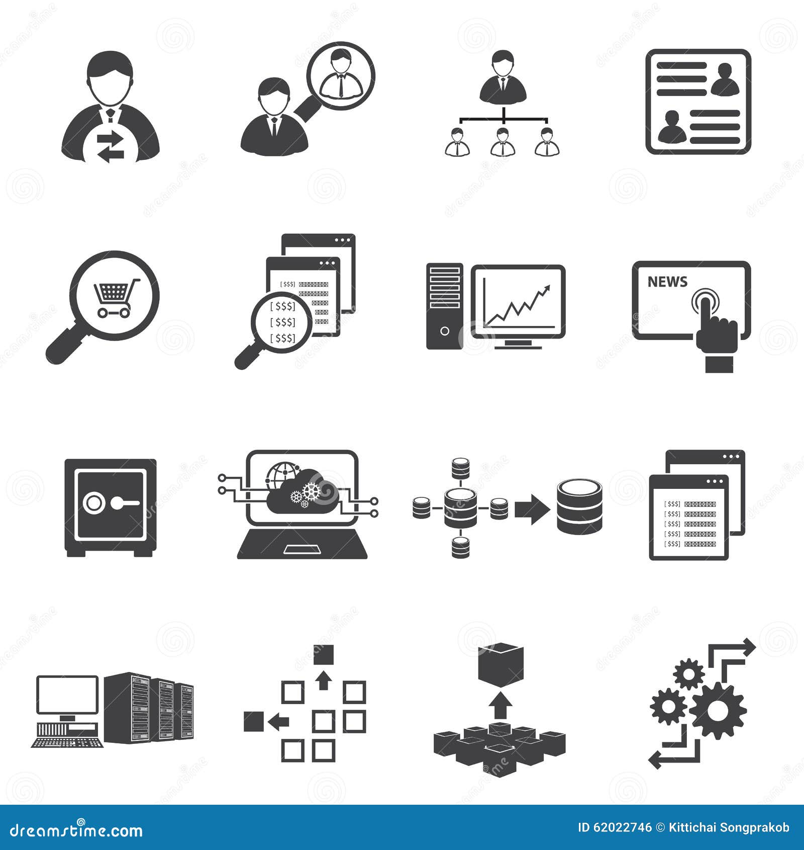 System Security and System Development Icons Stock Vector ...