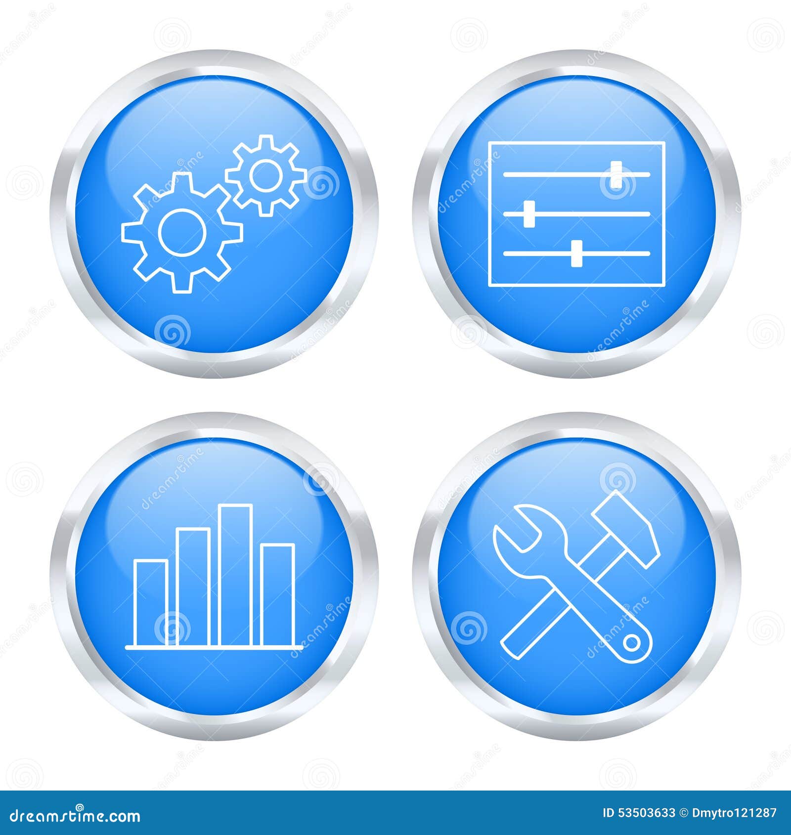 System settings buttons stock vector. Illustration of control - 53503633
