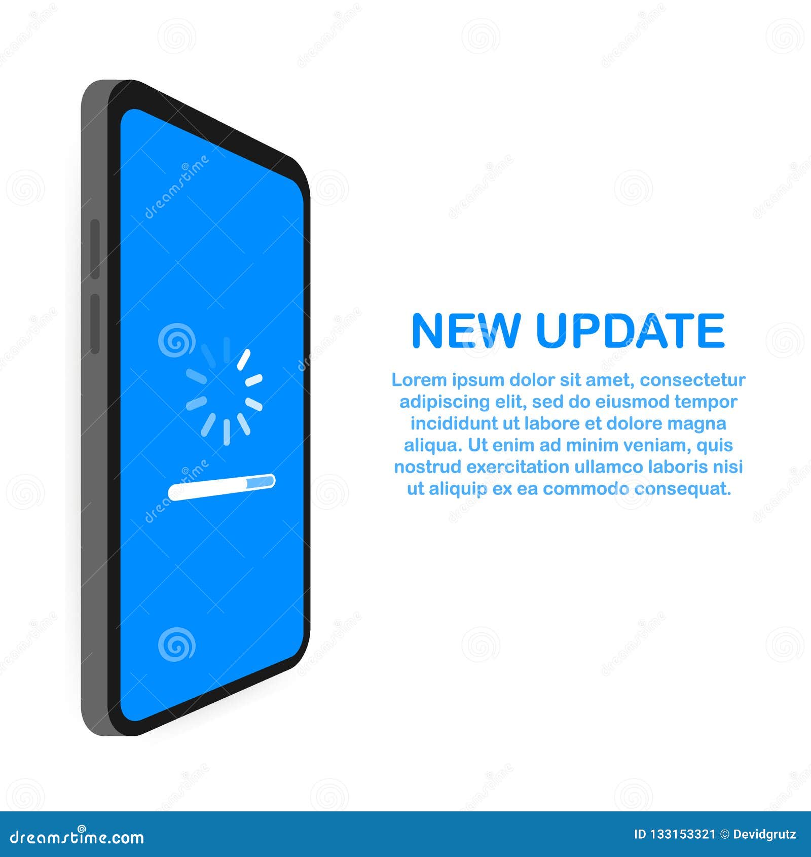 System Software Update Data Update Or Synchronize With Progress Bar On The Screen Vector