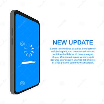 System Software Update, Data Update or Synchronize with Progress Bar on the Screen. Vector ...