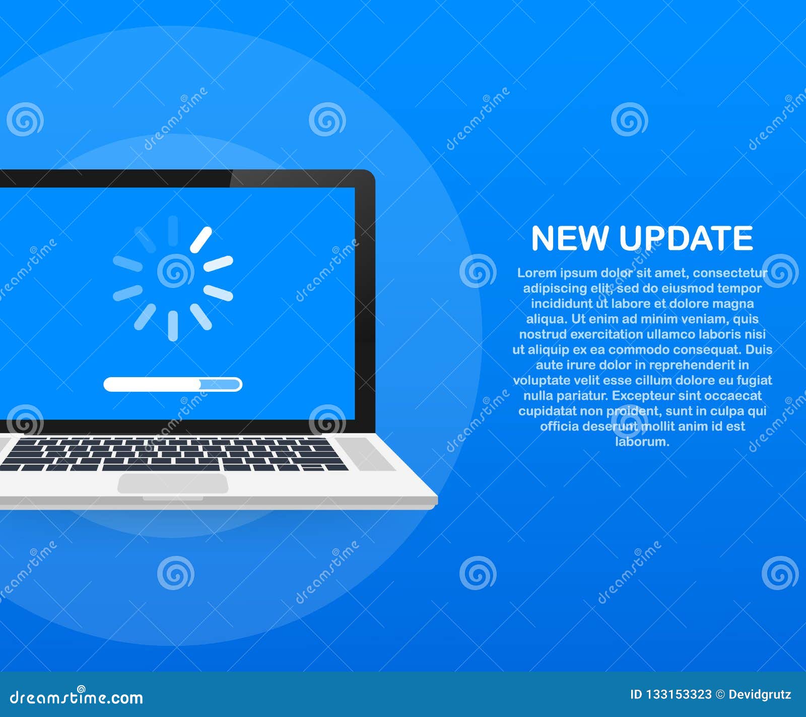 System Software Update Data Update Or Synchronize With Progress Bar On The Screen Vector