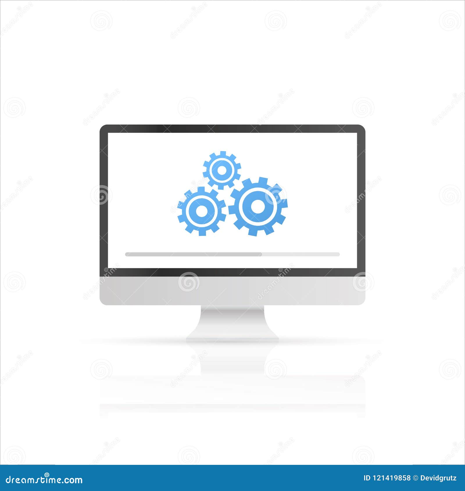 System Software Update And Upgrade Concept Loading Process In Laptop Screen Stock Vector