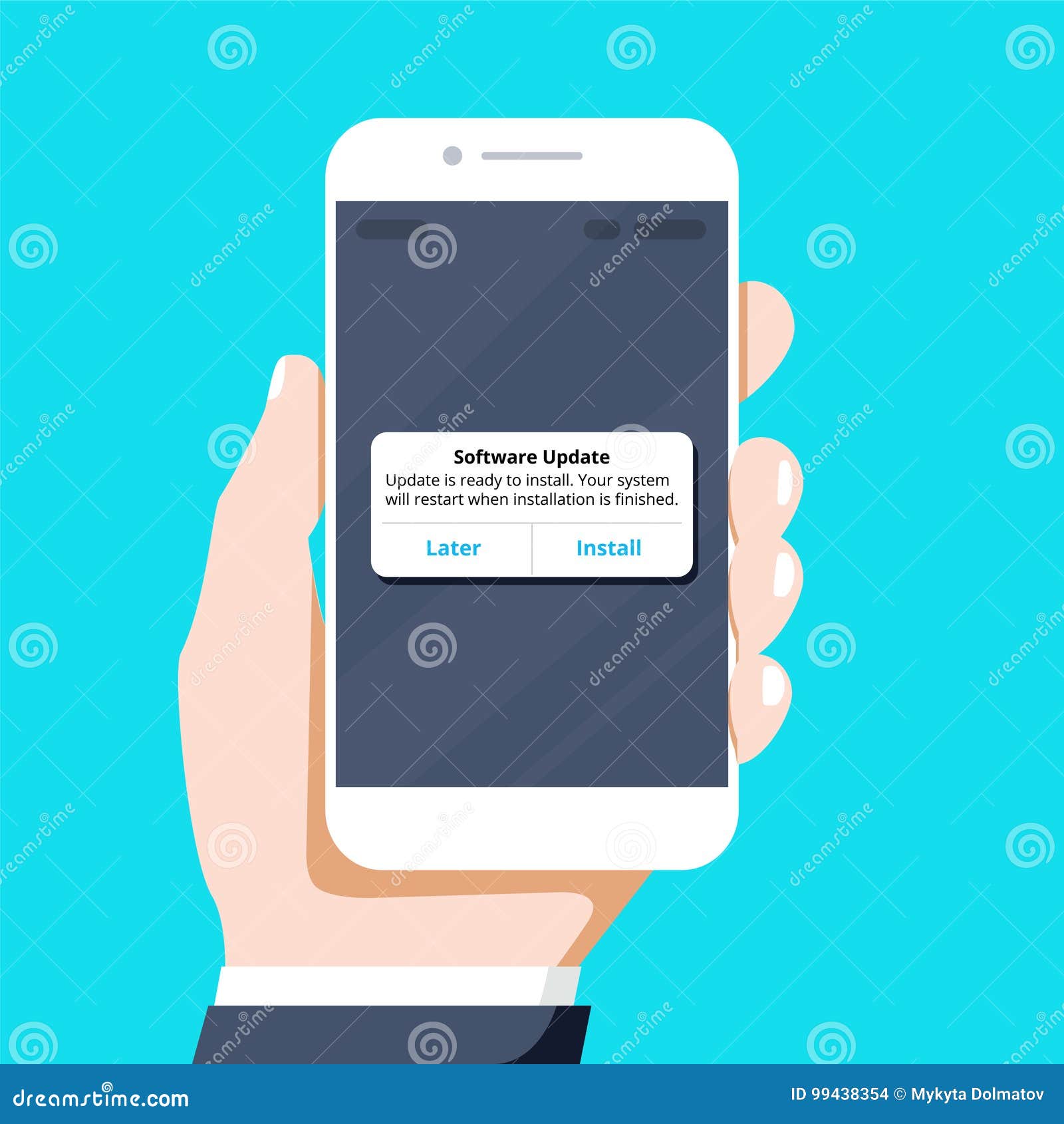 System Software Update And Upgrade Concept Loading Process Screen Stock Illustration