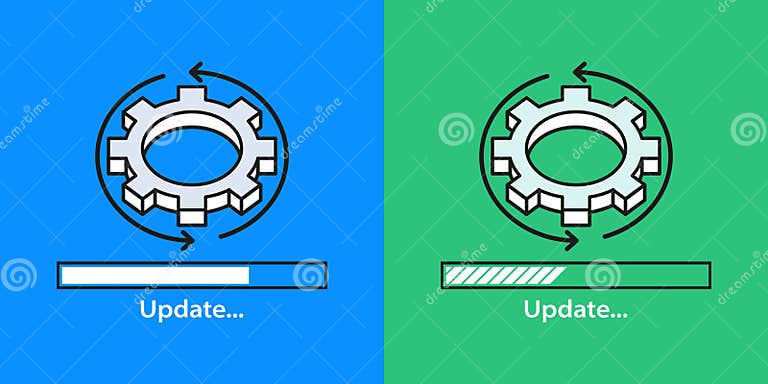 System Software Update and Upgrade. Install New Software Stock Vector ...