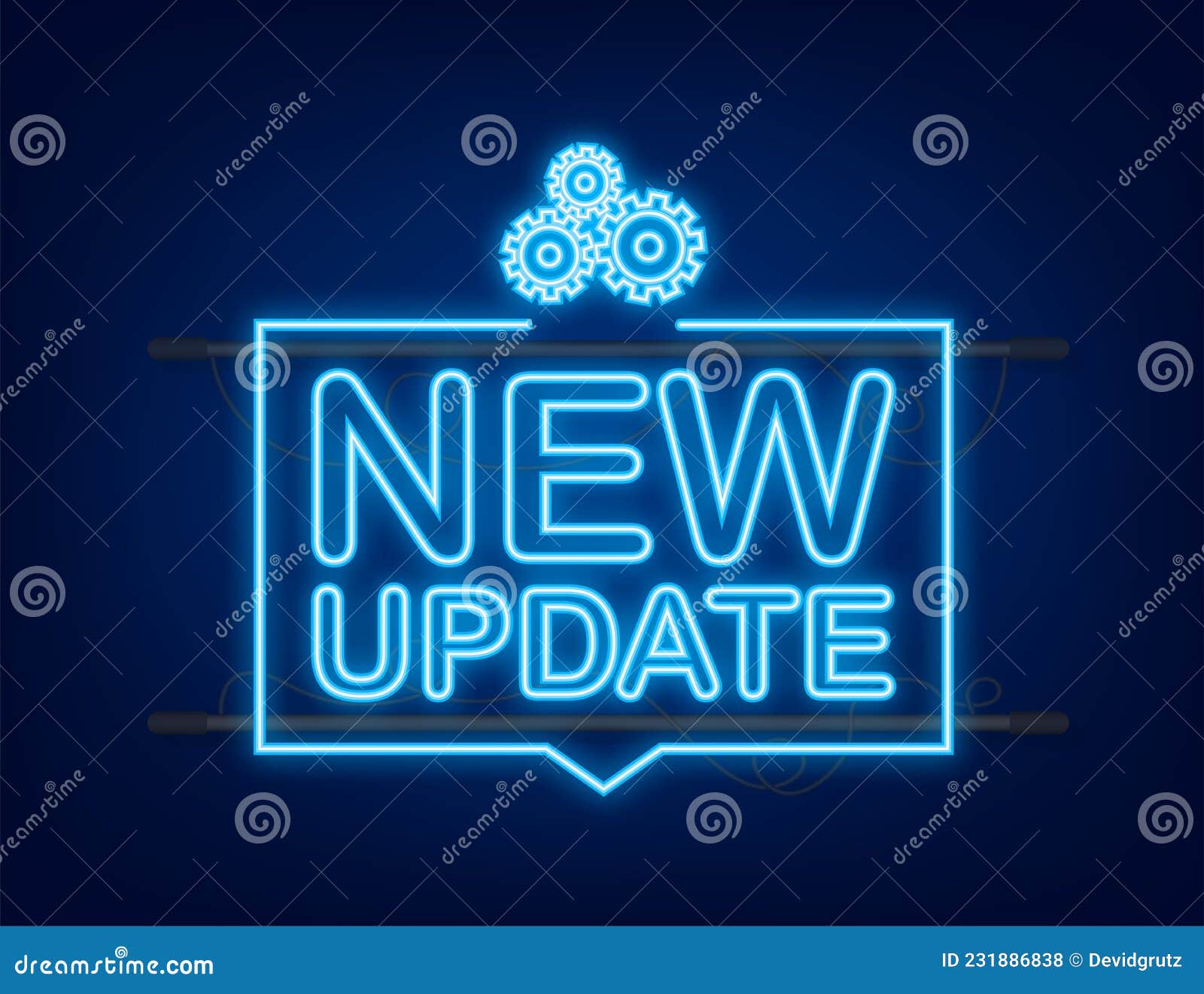 System Software Update or Upgrade Neon Icon. Banner New Update, Badge ...