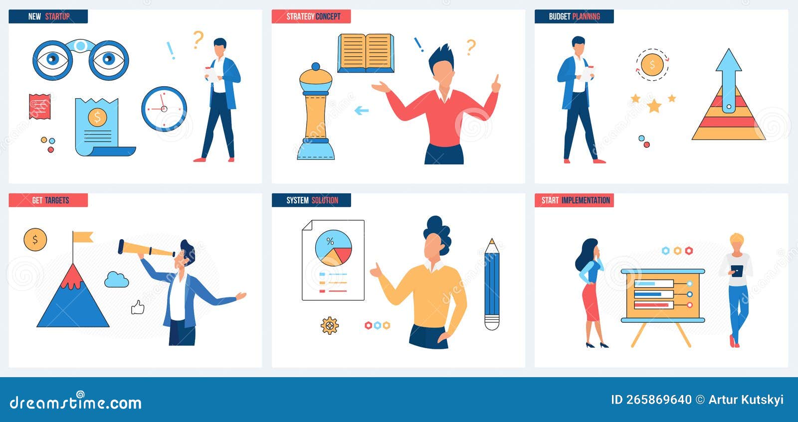 Implementation People Graph Paper Vector Illustration | CartoonDealer ...