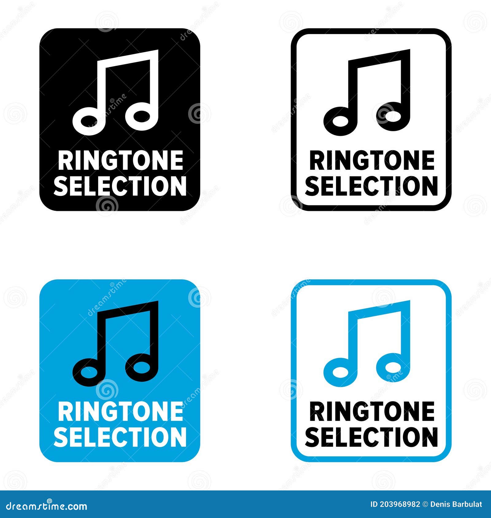 System Sounds and `ringtone Selection` Function Information Sign Stock ...