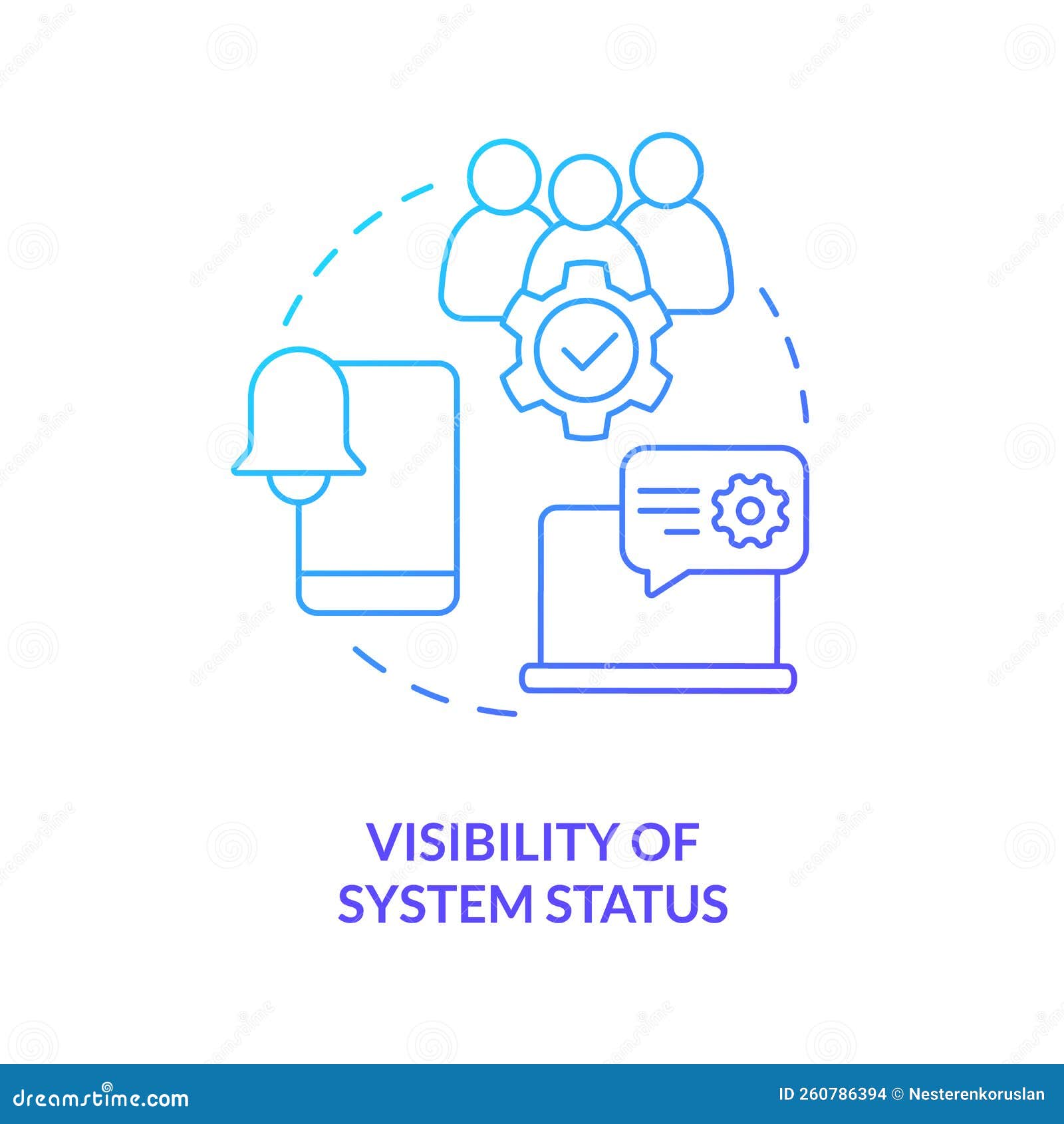 System Status Visibility Blue Gradient Concept Icon Stock Vector ...