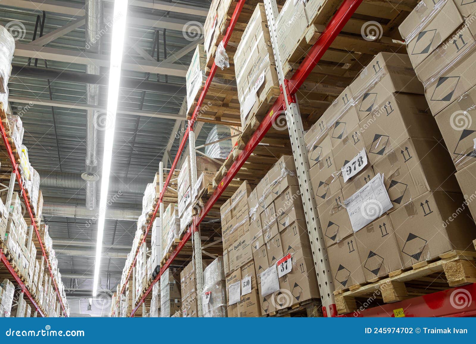 System for Storing Goods in a Logistics Warehouse on Racks Stock ...