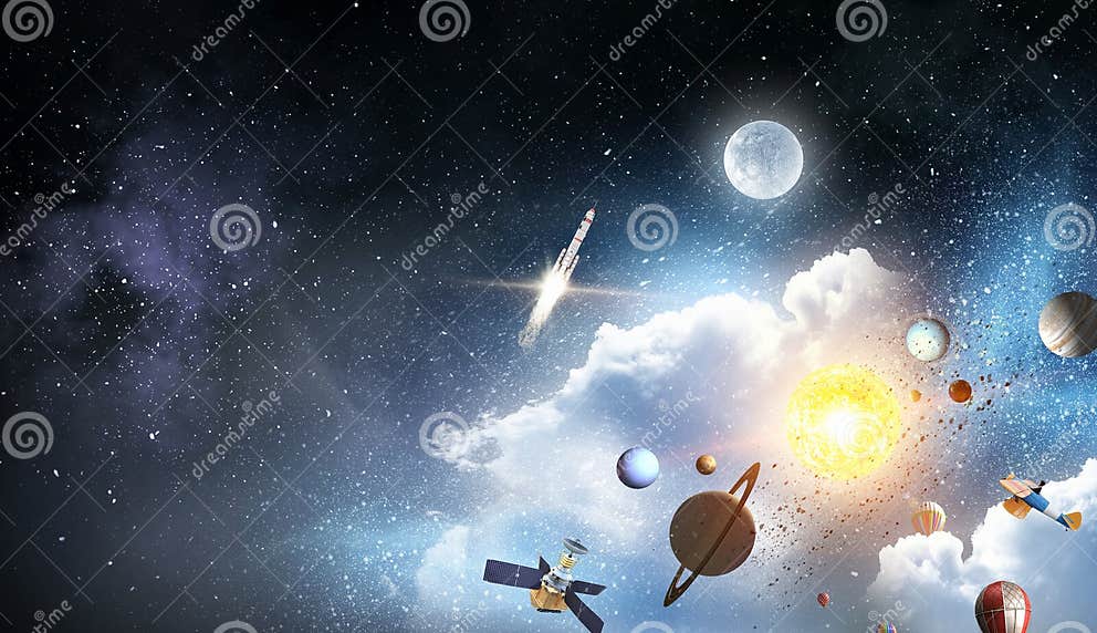 System of Sun Planets . Mixed Media Stock Image - Image of abstract ...