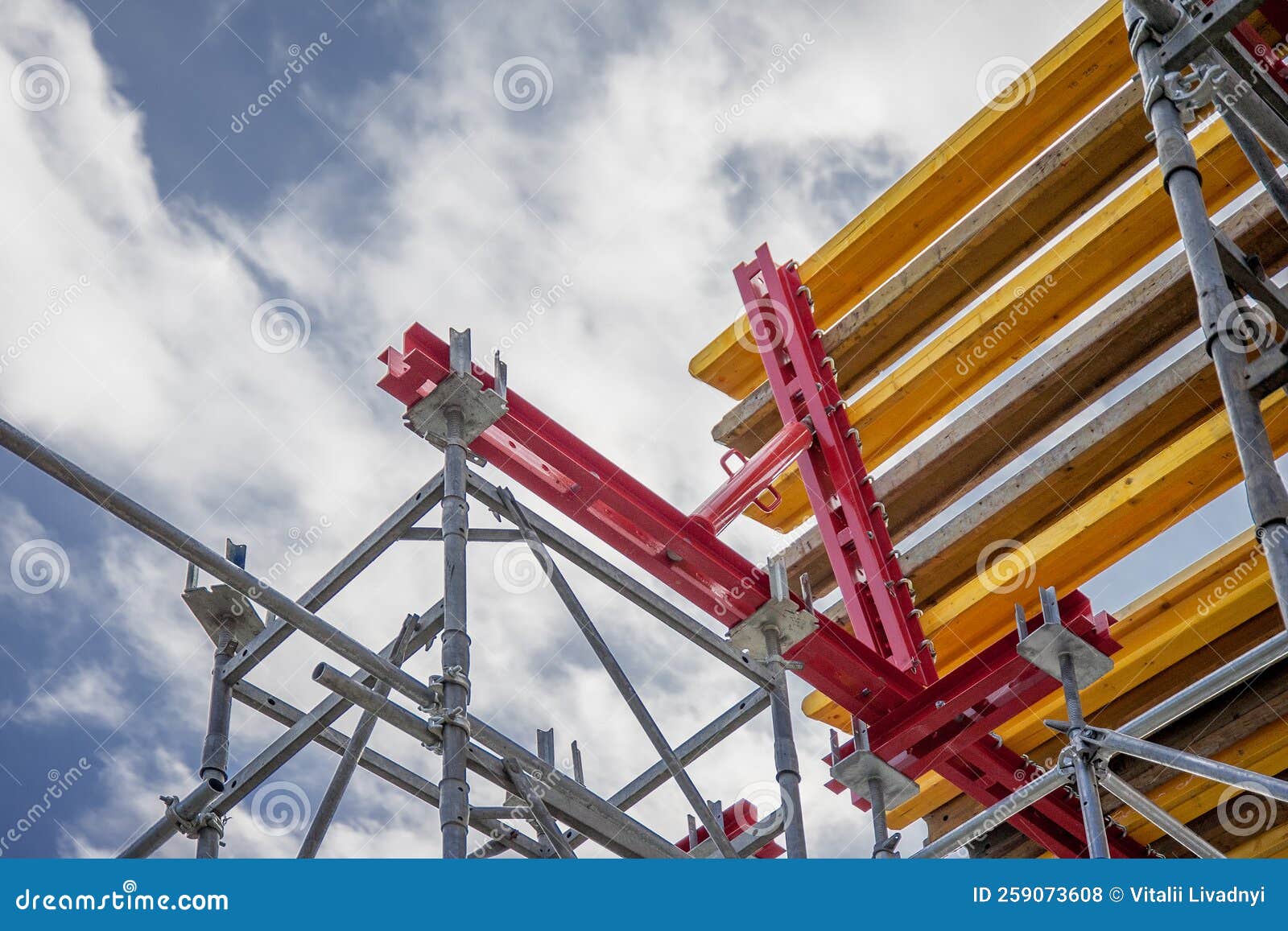 The System of Supporting Scaffolding and Beams Stock Photo - Image of ...