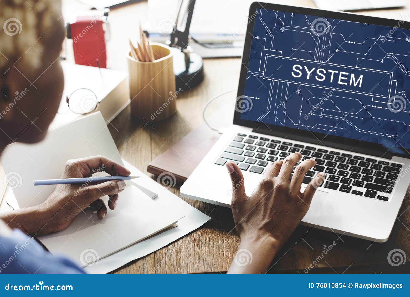 System Technology Online Futuristic Circuit Board Concept Stock Photo ...