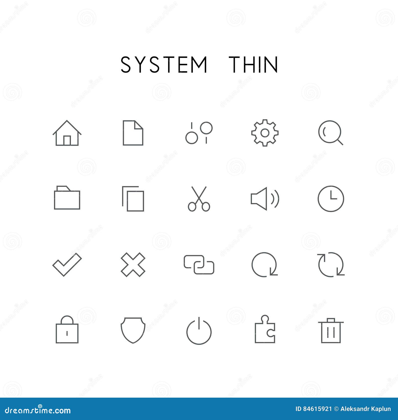 System thin icon set stock vector. Illustration of home - 84615921