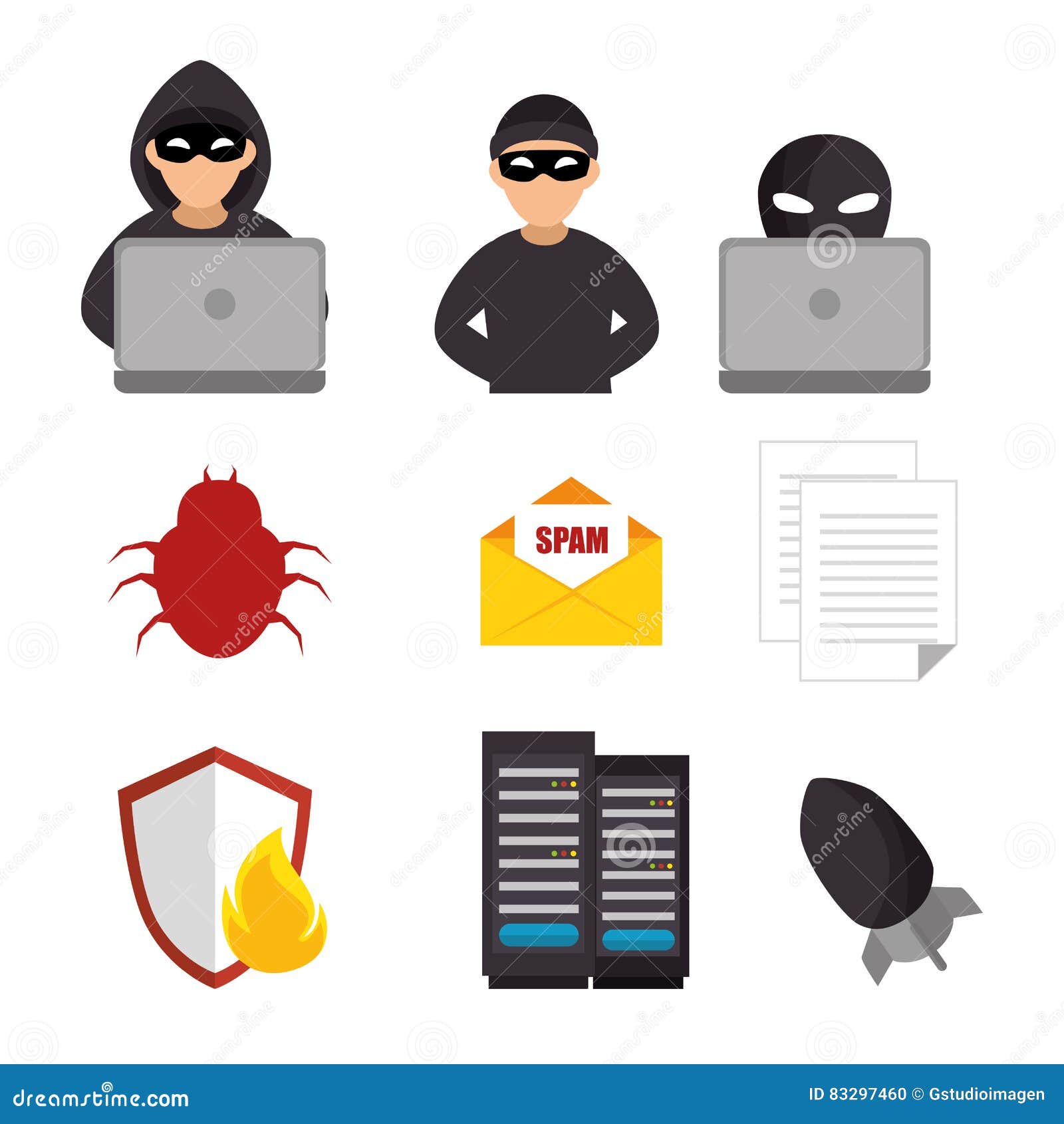 System Threats Concept Icons Stock Illustration - Illustration of ...