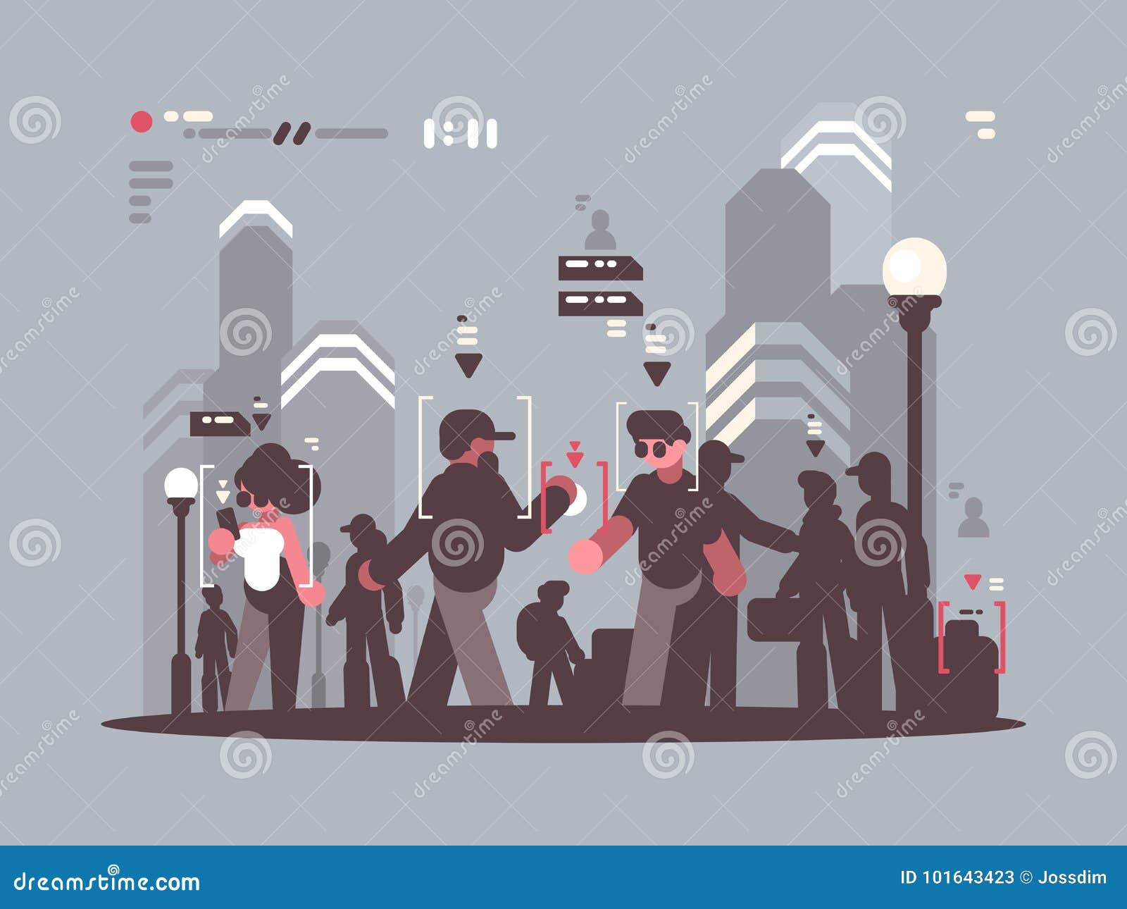 System Tracking People in Crowd Stock Vector - Illustration of motion ...
