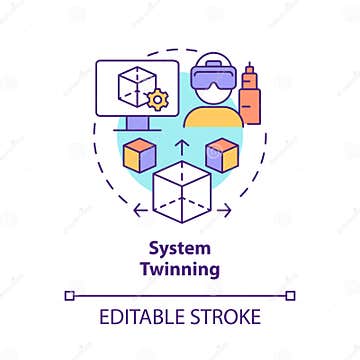 System Twinning Concept Icon Stock Vector - Illustration of innovation ...