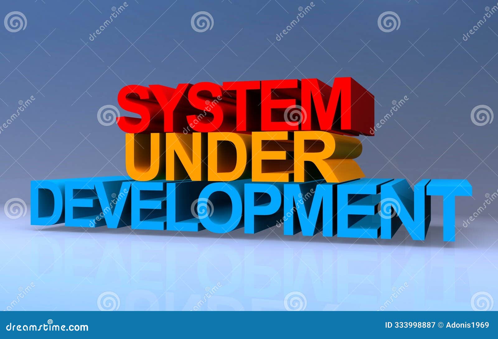 System Under Development on Blue Stock Image - Image of system ...