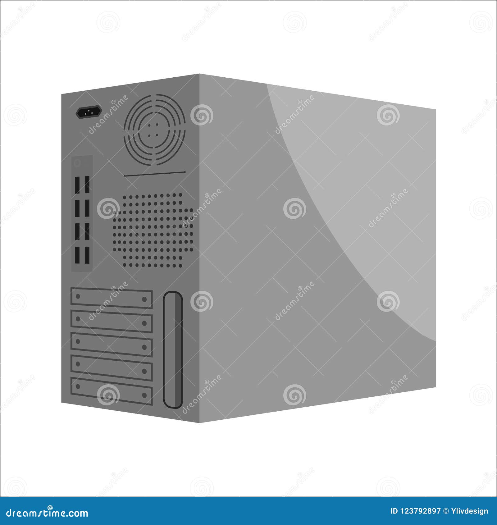 System Unit of a Computer the Back Part Icon Stock Illustration ...