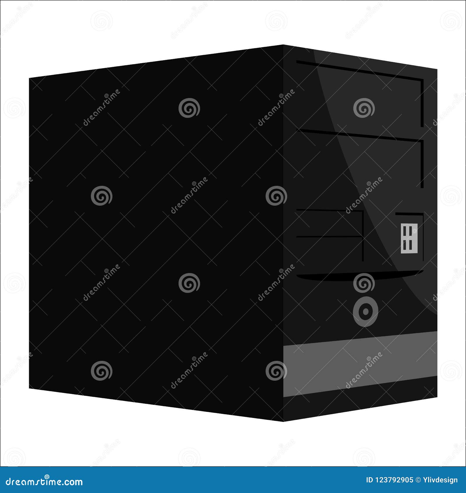 System Unit of a Computer Icon, Monochrome Style Stock Illustration ...