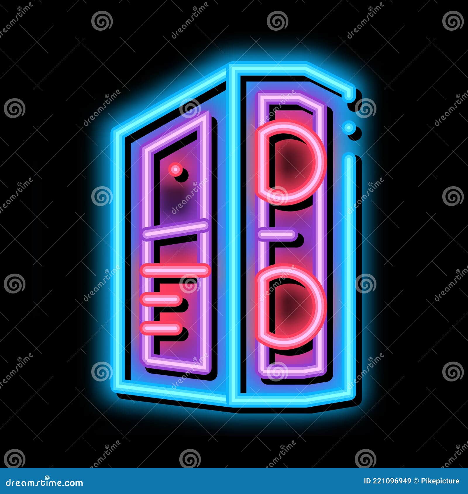 System Unit Computer Neon Glow Icon Illustration Stock Vector ...