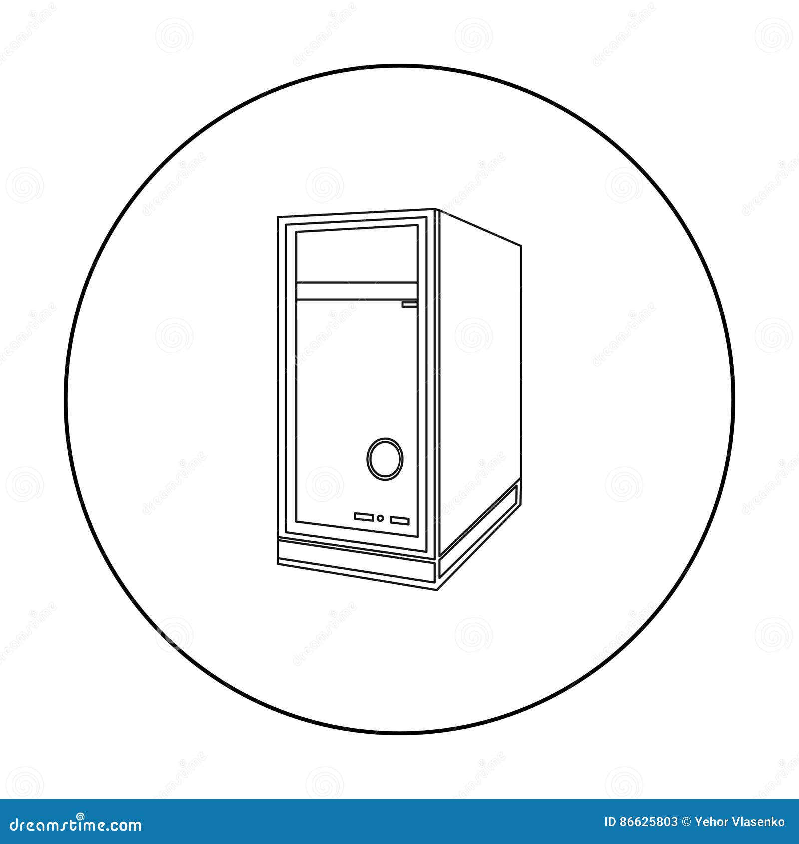 System Unit Icon in Outline Style Isolated on White Background ...