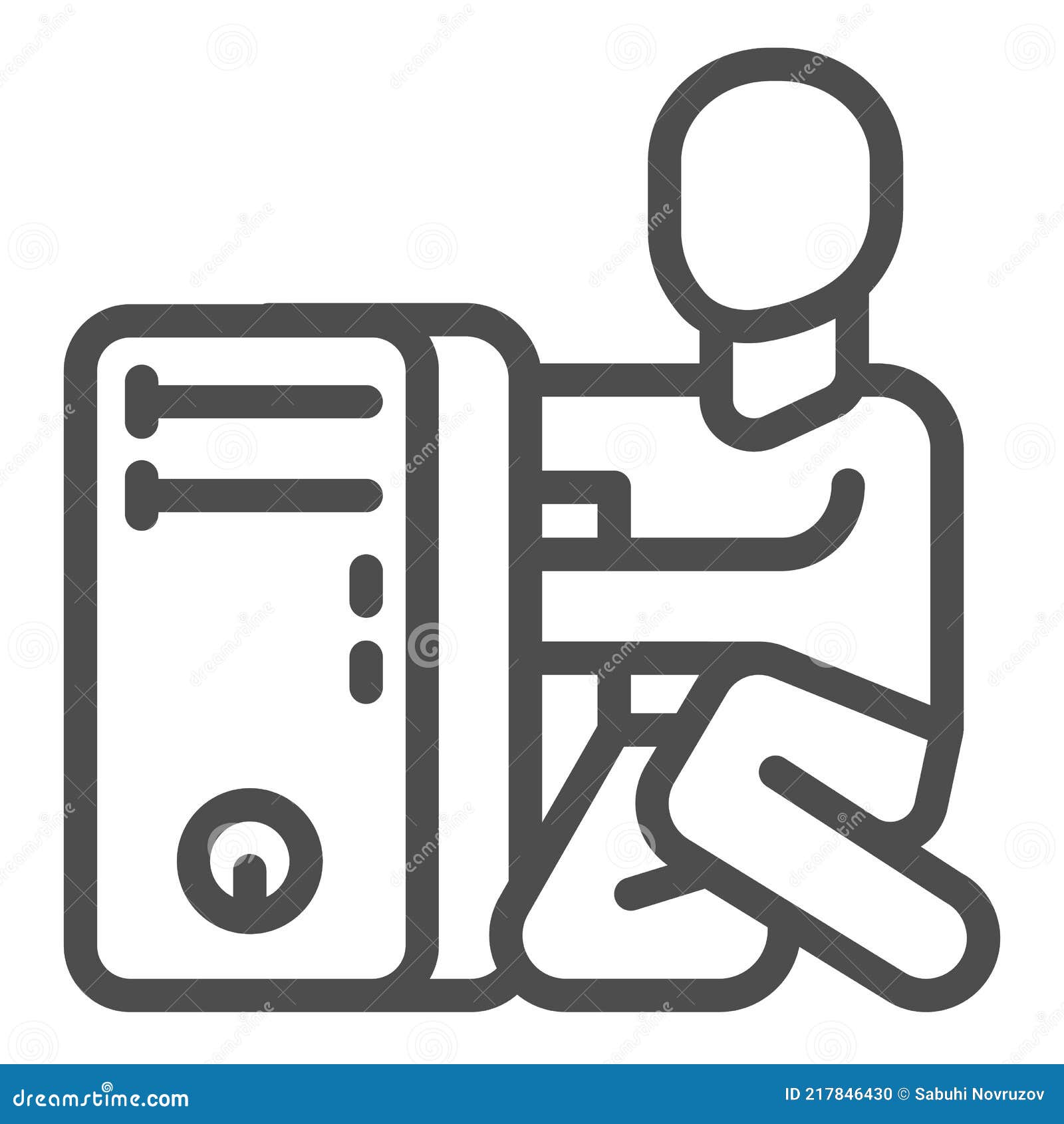 System Unit and Master Line Icon, Pcrepair Concept, System Unit, Master ...