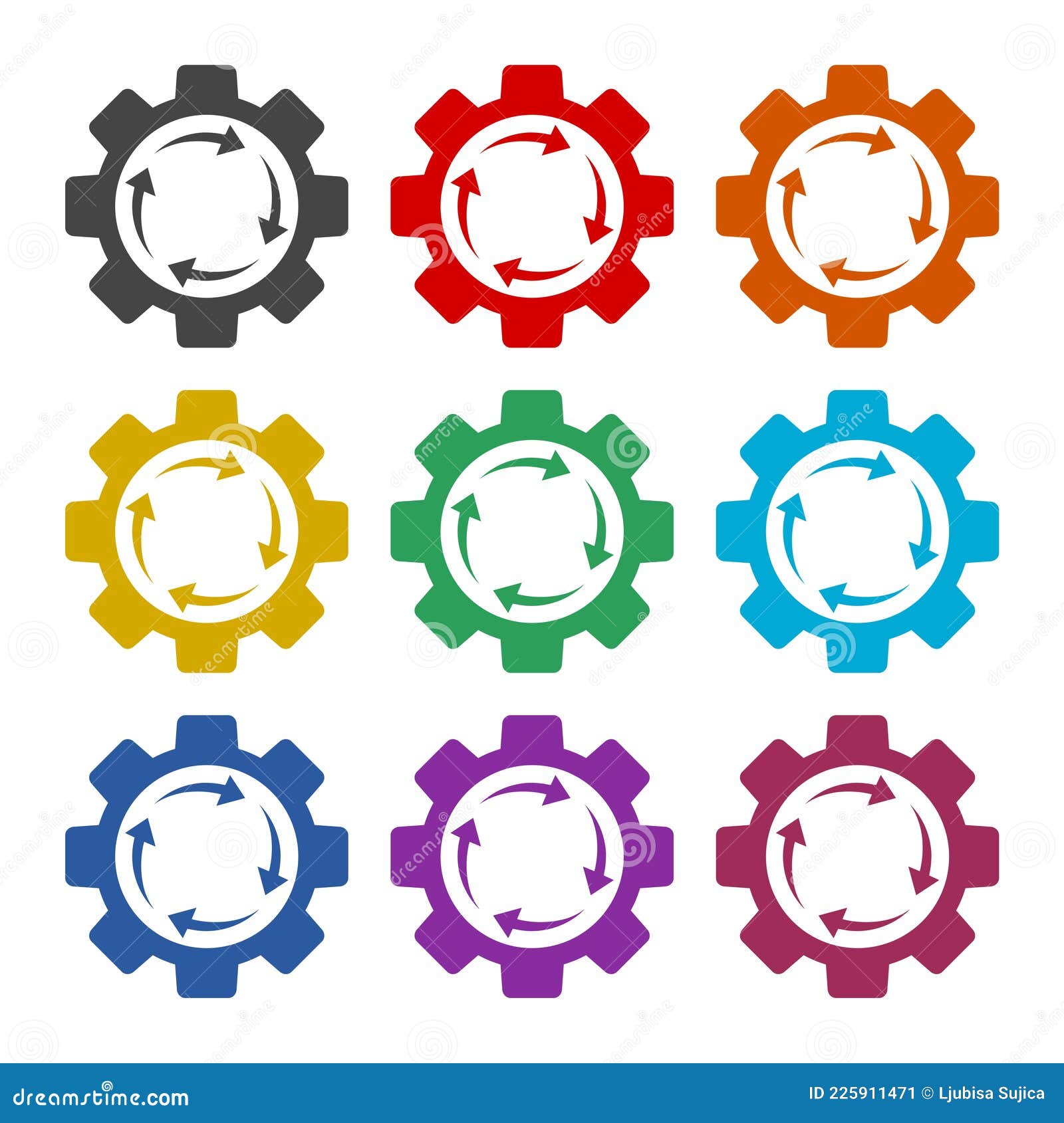 System Update Color Icon Set Isolated on White Background Stock ...