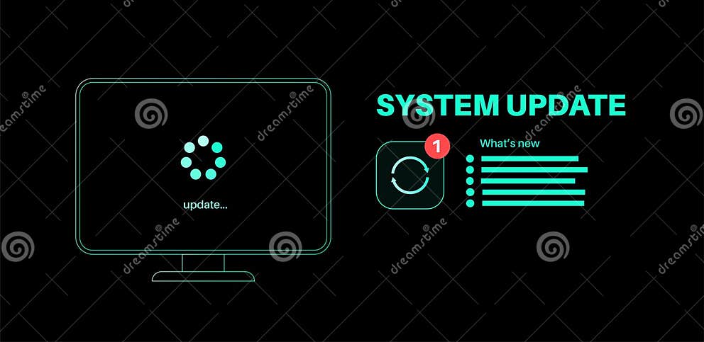 System update concept stock illustration. Illustration of vector - 341542571