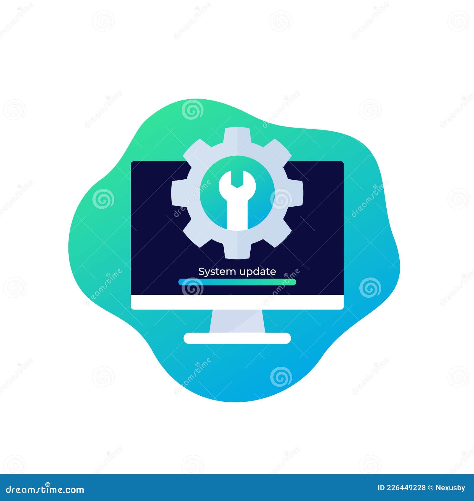 System Update Icon with Computer Stock Vector - Illustration of system ...