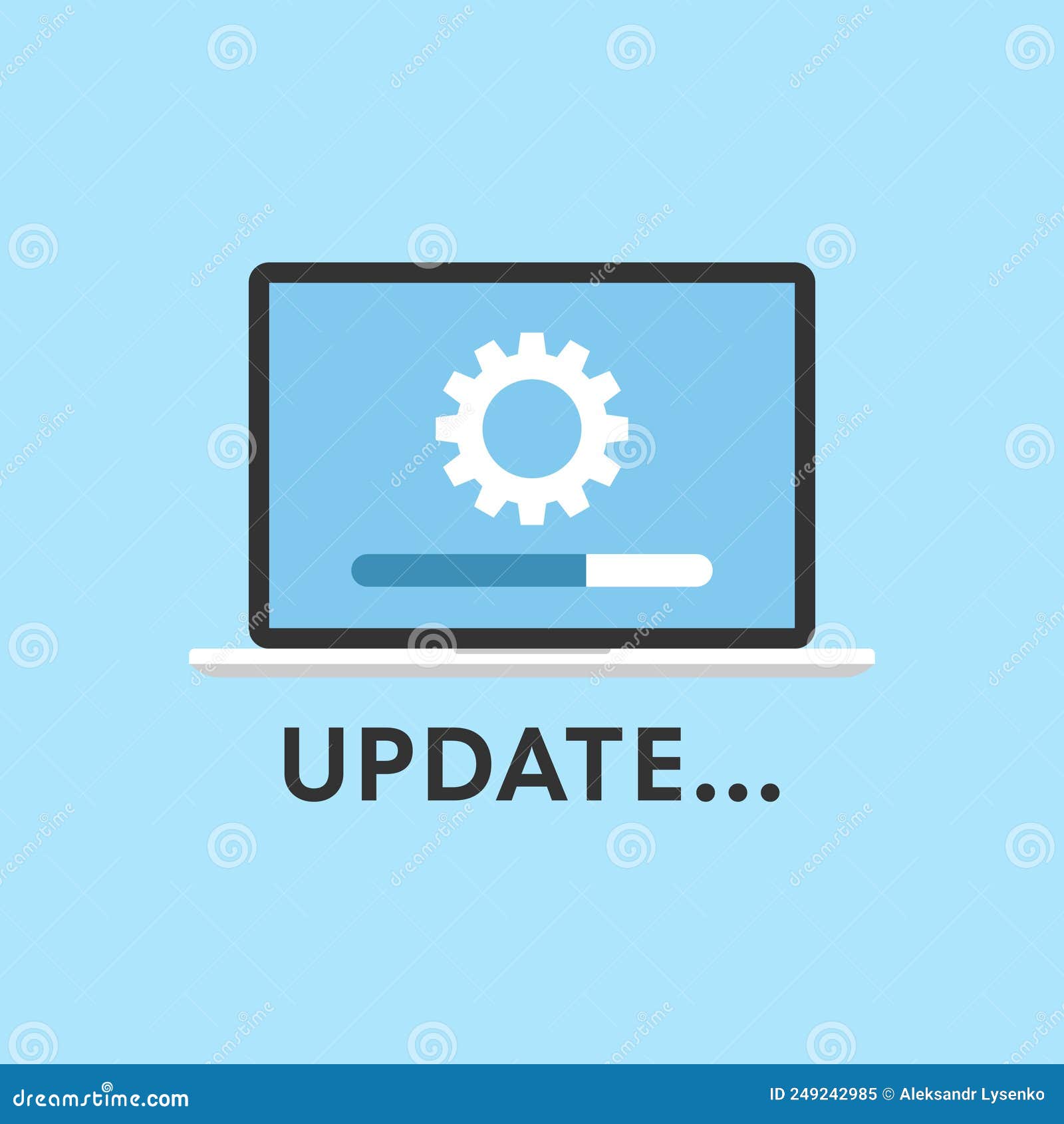 System Update Icon in Flat Style. Software Upgrade Vector Illustration on Isolated Background ...