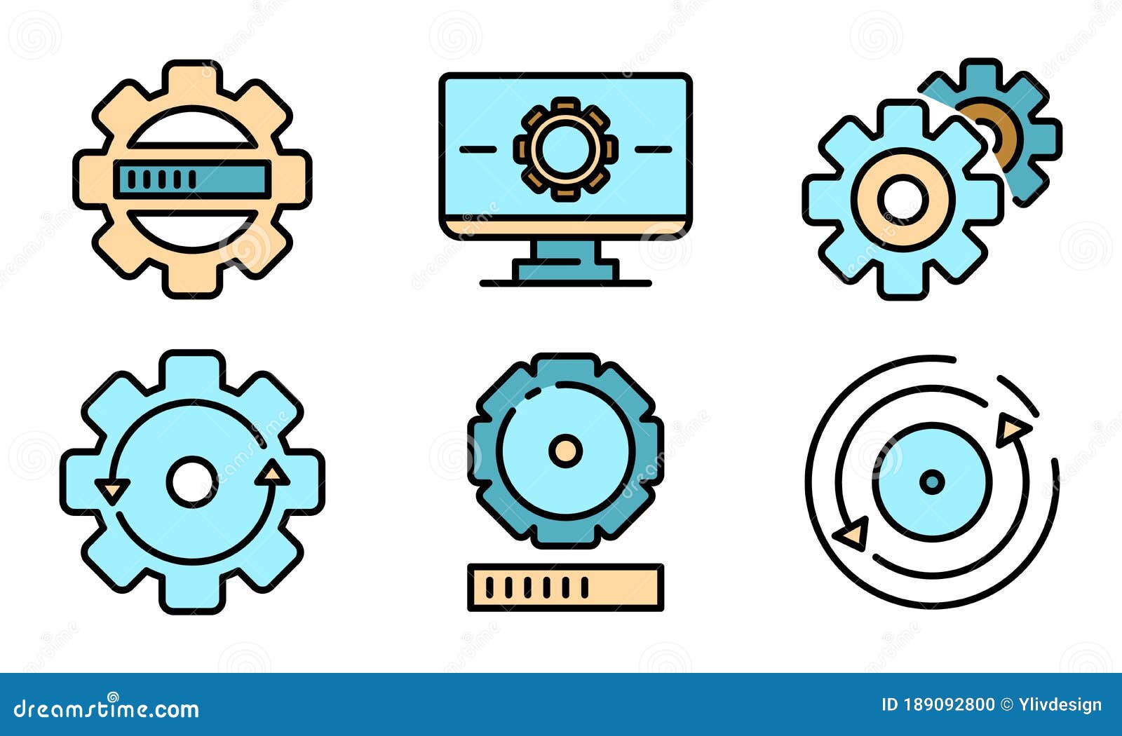 System Update Icons Vector Flat Stock Vector - Illustration of download ...