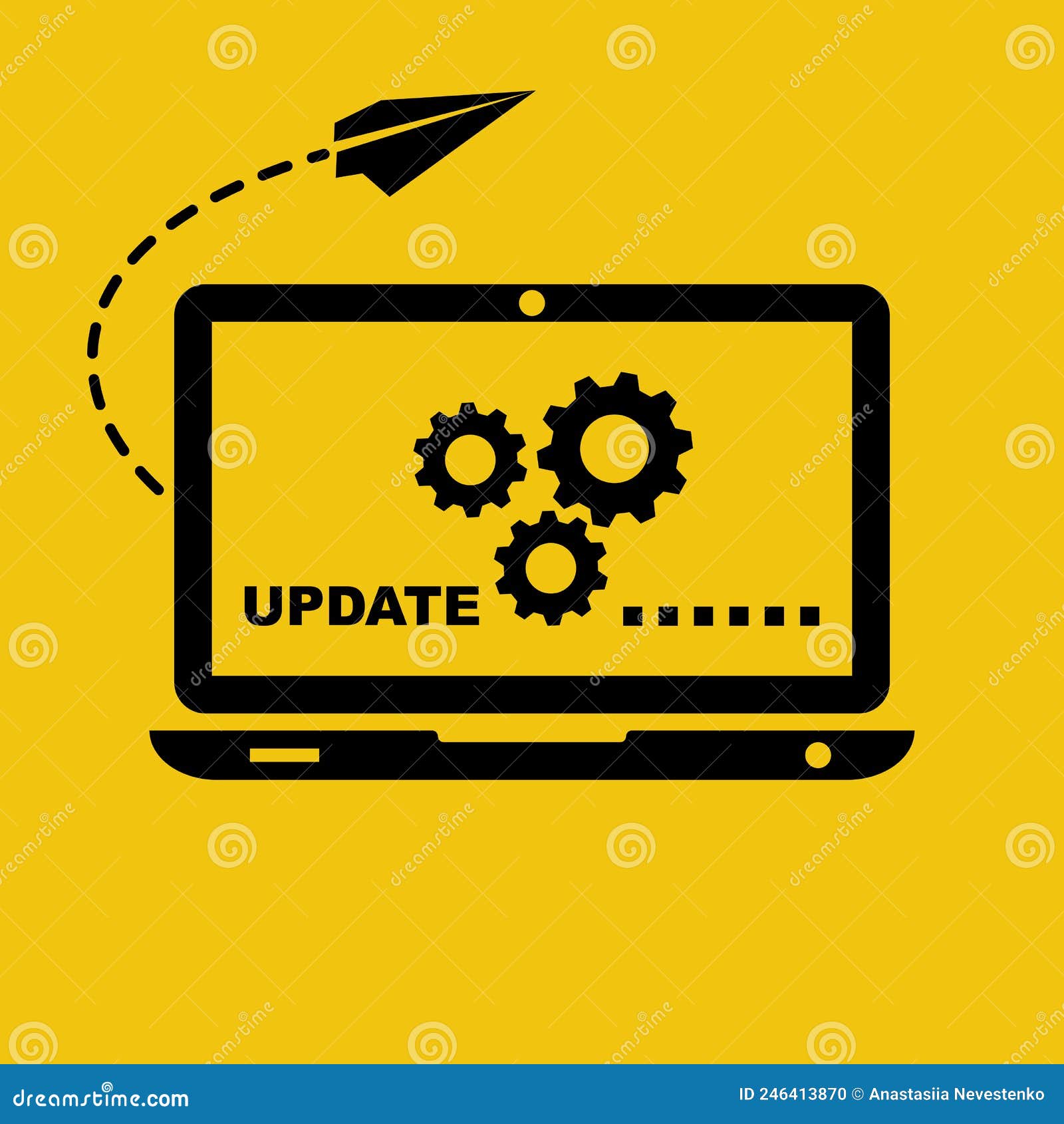 System Update Laptop. Computer Screen. New Version Software Stock ...