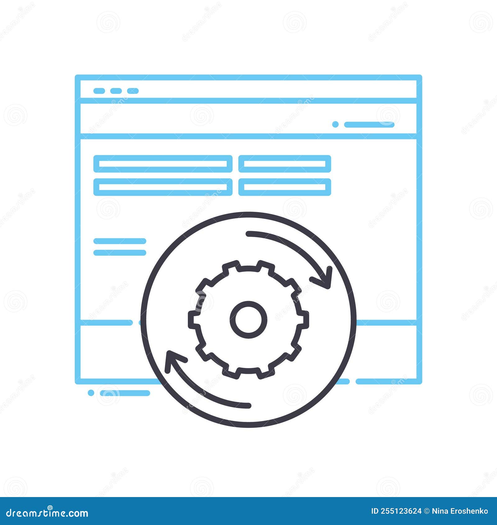 System Update Line Icon, Outline Symbol, Vector Illustration, Concept ...