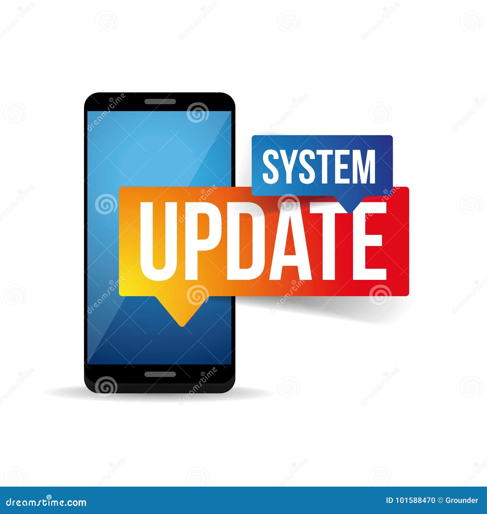 System update sign label stock vector. Illustration of application ...