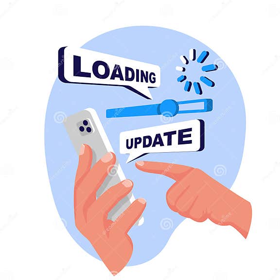 System Update. Smartphone in Hand. New Version Software Stock ...