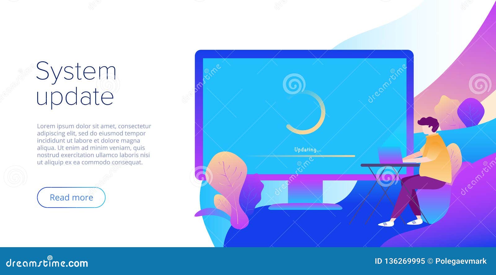 System Update or Software Installation Concept in Flat Vector Design ...