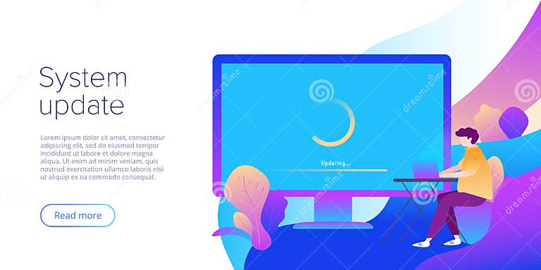 System Update or Software Installation Concept in Flat Vector Design ...