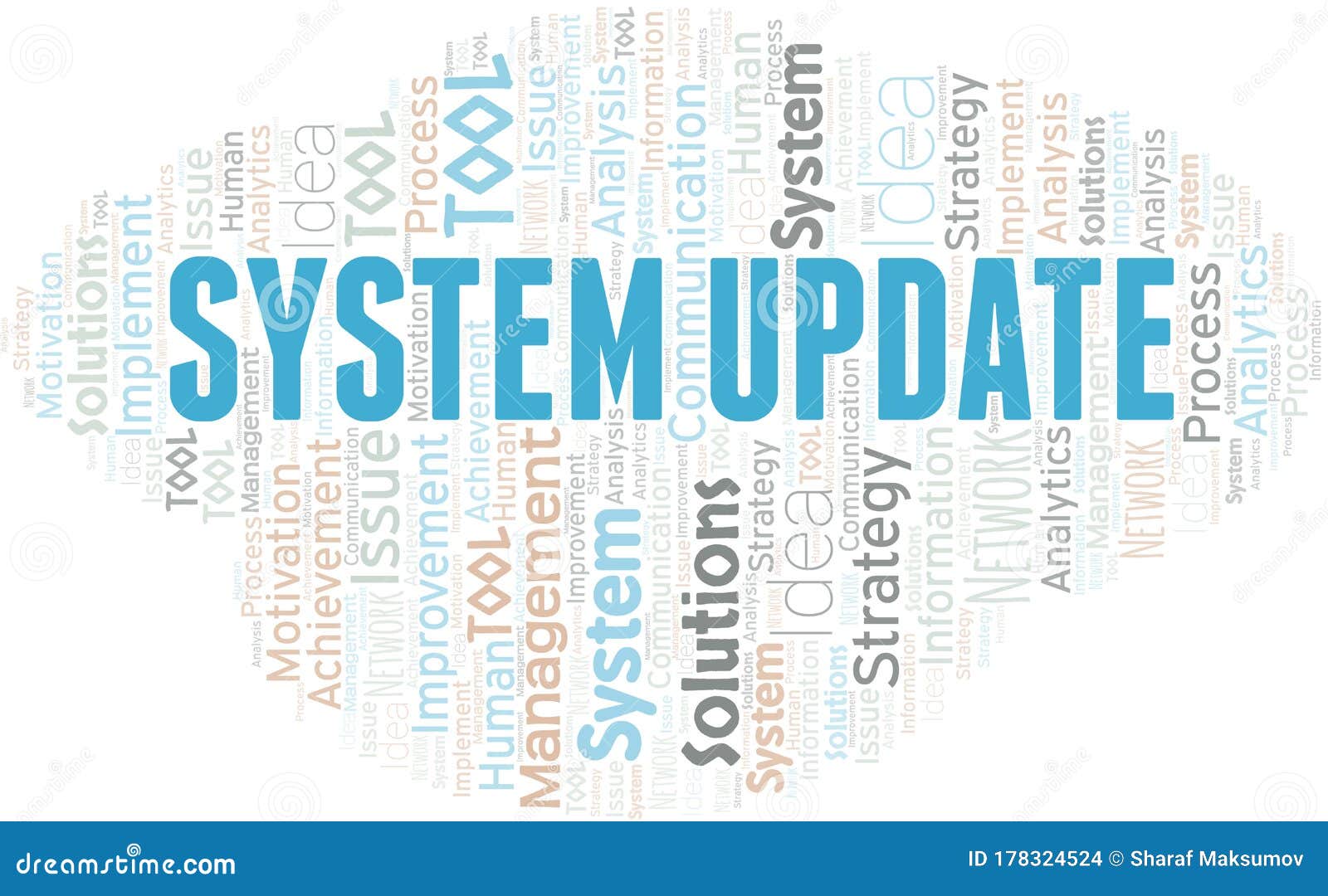 System Update Typography Vector Word Cloud. Stock Illustration ...
