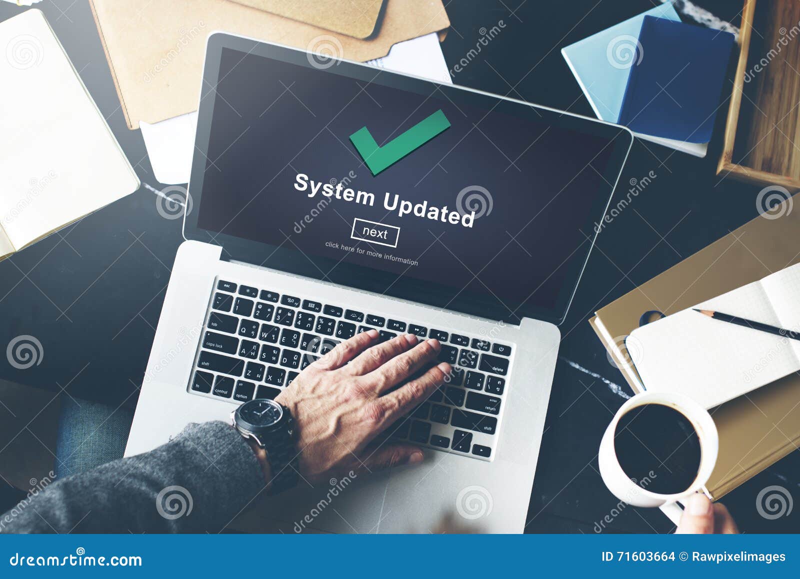 System Updated Computer Connection Data Concept Stock Photo - Image of ...